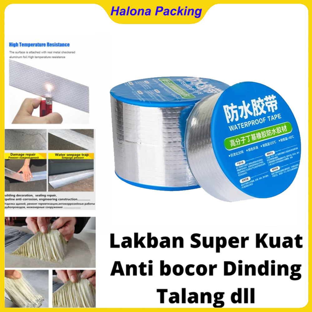 Jual LAKBAN ANTI BOCOR 5CM X 3M / 5M / 10M AIR ALUMUNIUM FOIL BUTYL SUPER WATERPROOF TAPE ...