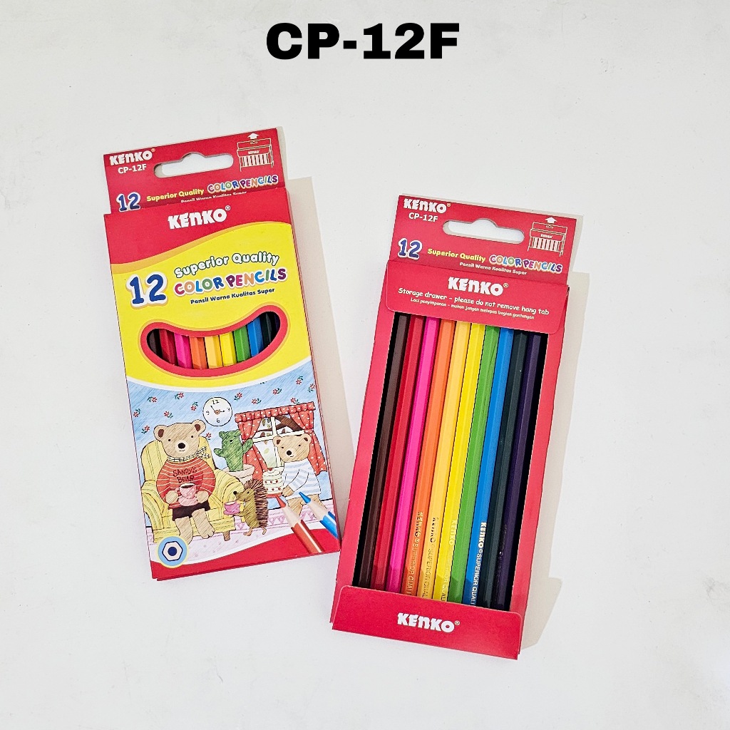 Jual GG Pensil Warna KENKO 12 Warna Panjang CP-12F/Pensil Mewarnai ...
