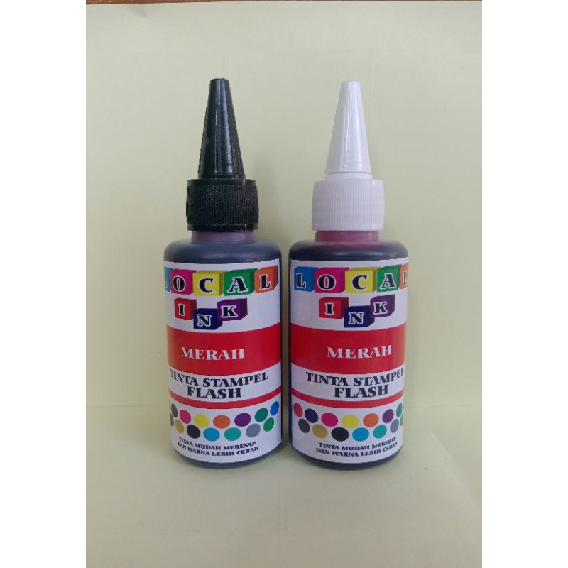 Jual Tinta Stempel FLASH Otomatis media kertas,warna Merah 100 mili ...
