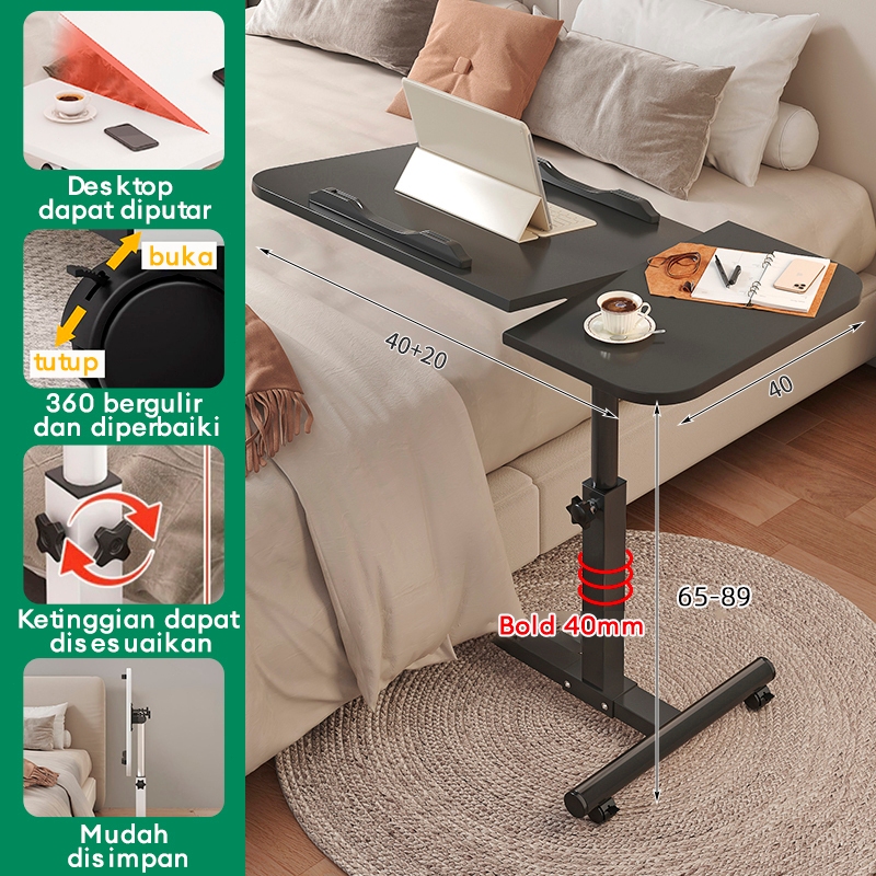 Jual Meja Laptop Lipat Meja Laptop Portable Dengan Roda Meja Meja ...