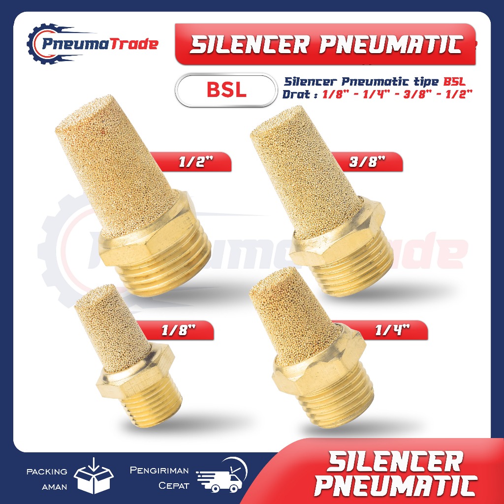 Jual BSL Silencer Pneumatic 1/8 1/4 3/8 1/2 | Shopee Indonesia