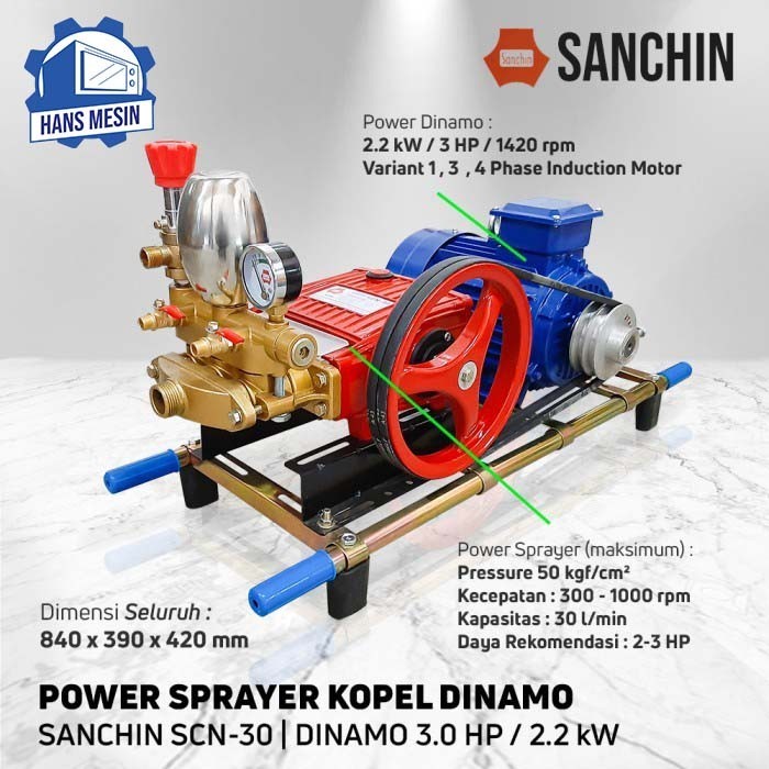 Jual High Pressure Power Sprayer sanchin SCN30 Kopel Dinamo Termasuk SELANG | Shopee Indonesia
