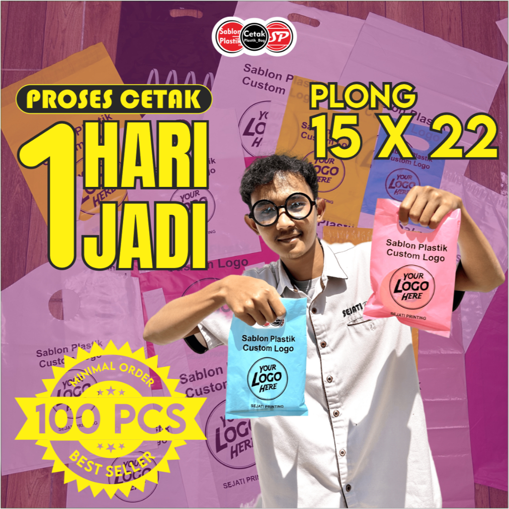 Jual Plastik Sablon Plong HD ukuran 15x22 FREE DESIGN bisa COD | Shopee ...