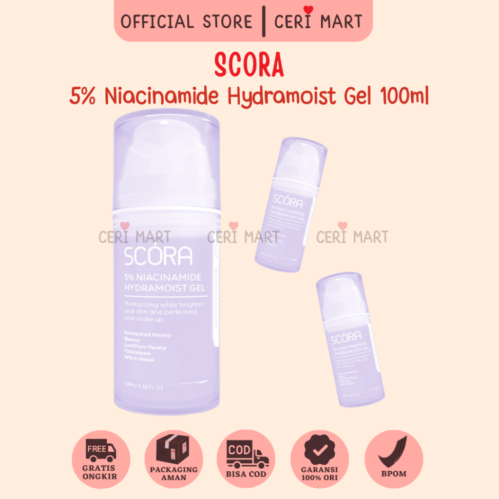 Jual SCORA 5% Niacinamide Hydramoist Gel 100ml Pelembab Wajah Moisturizer Moist Perfecting Make ...