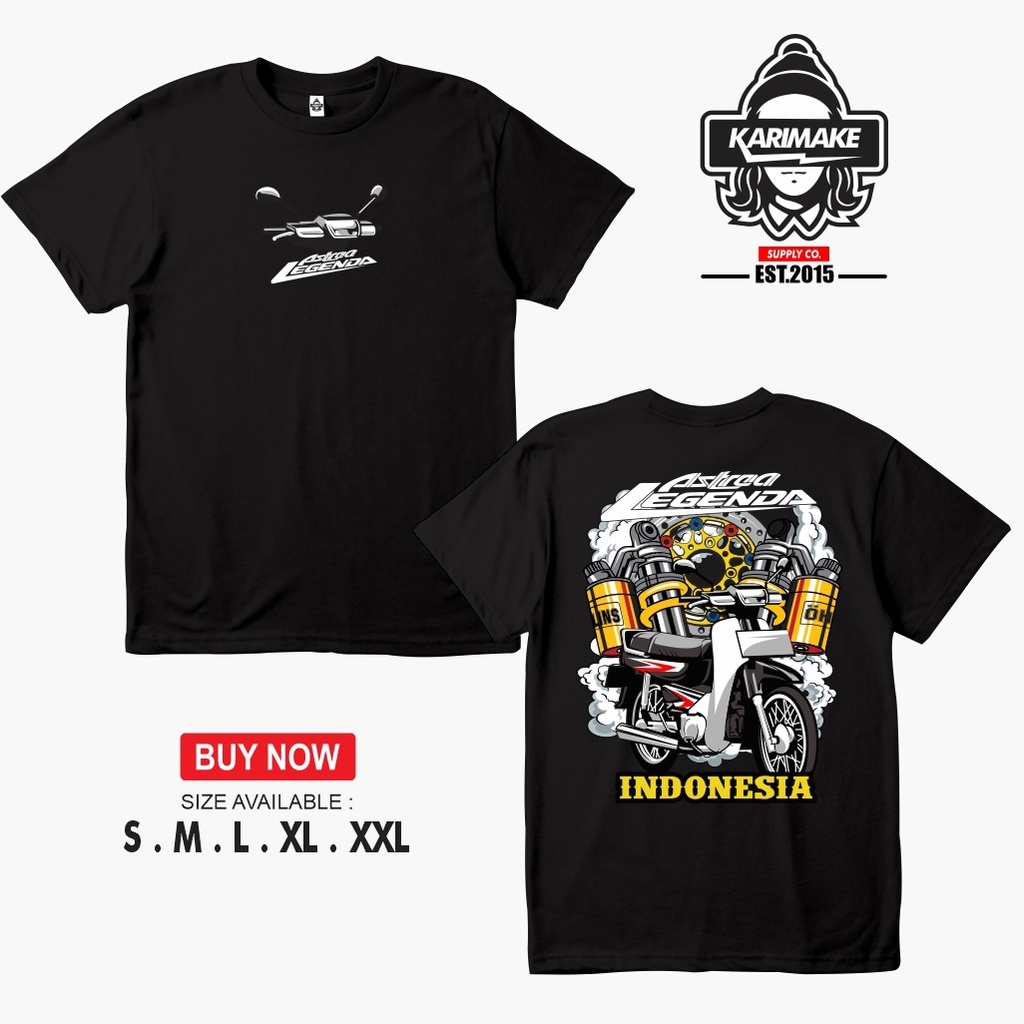 Jual Kaos Baju Motor HONDA ASTREA LEGENDA INDONESIA HONDA GANK Kaos Otomotif | Shopee Indonesia