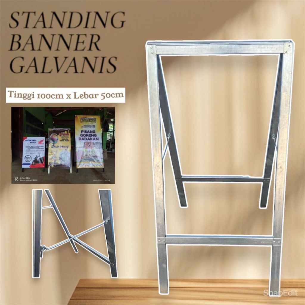 Jual RANGKA STANDING UK 100X50CM GALVANIS / STANDING BANNER / FRAME ...
