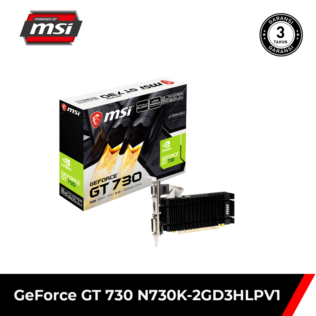 Jual VGA MSI Geforce GT 730 2GB - GT730 2 GB DDR3 / N730K-2GD3H/LP | Shopee Indonesia