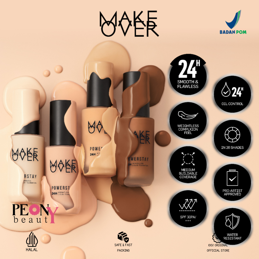 Jual PeonnyBeauty MAKE OVER - Powerstay Weightless Liquid Foundation ...