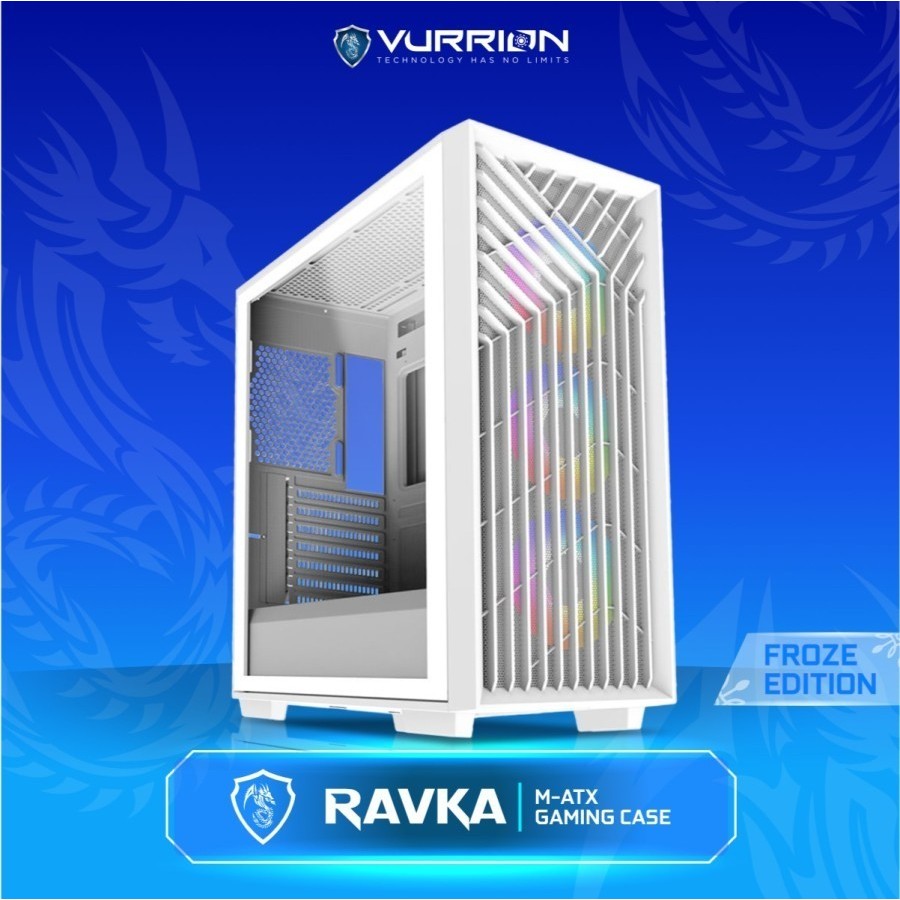 Jual CASING KOMPUTER VURRION RAVKA FROZE EDITION - WHITE + 3 FAN ...