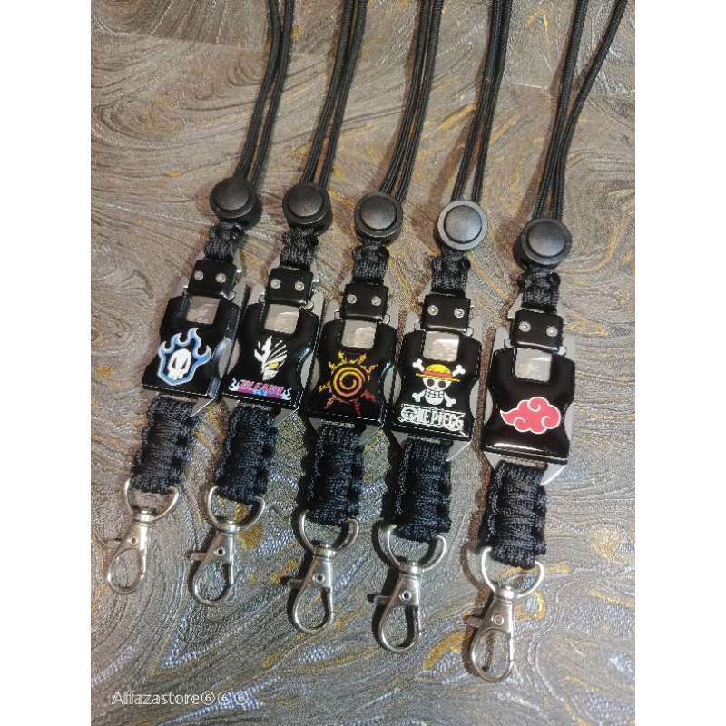 Jual lanyard id card tali gantungan nametag holder custom logo anime ...