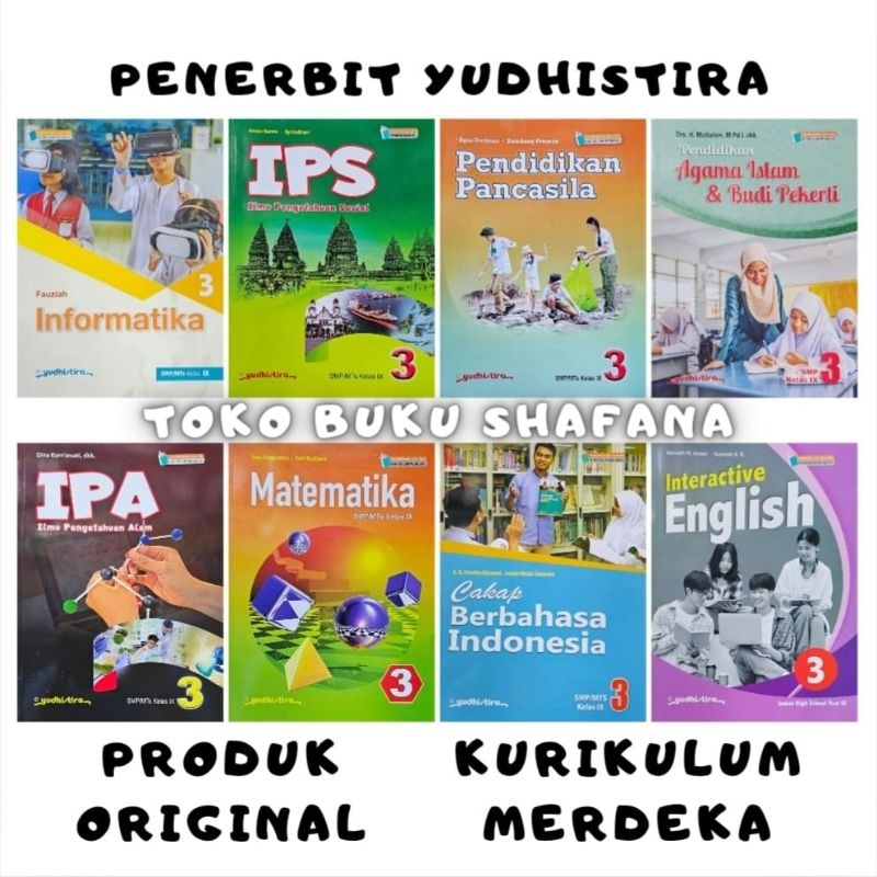 Jual Buku Paket Pelajaran Kelas 3 / 9 IX SMP/MTs Yudhistira Kurikulum Merdeka ( KURMER ...
