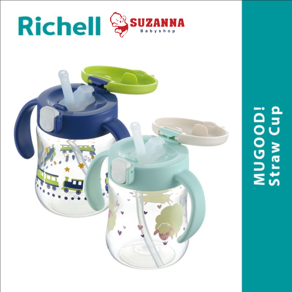 Jual Richell Mugood Straw Cup 200ml 7m+ / Botol Minum | Shopee Indonesia