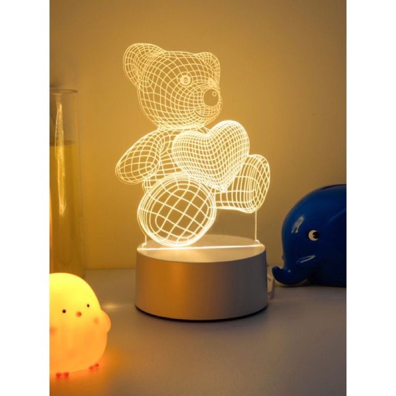 Jual Lampu Led Akrilik 3D Beruang Lampu Tidur | Shopee Indonesia