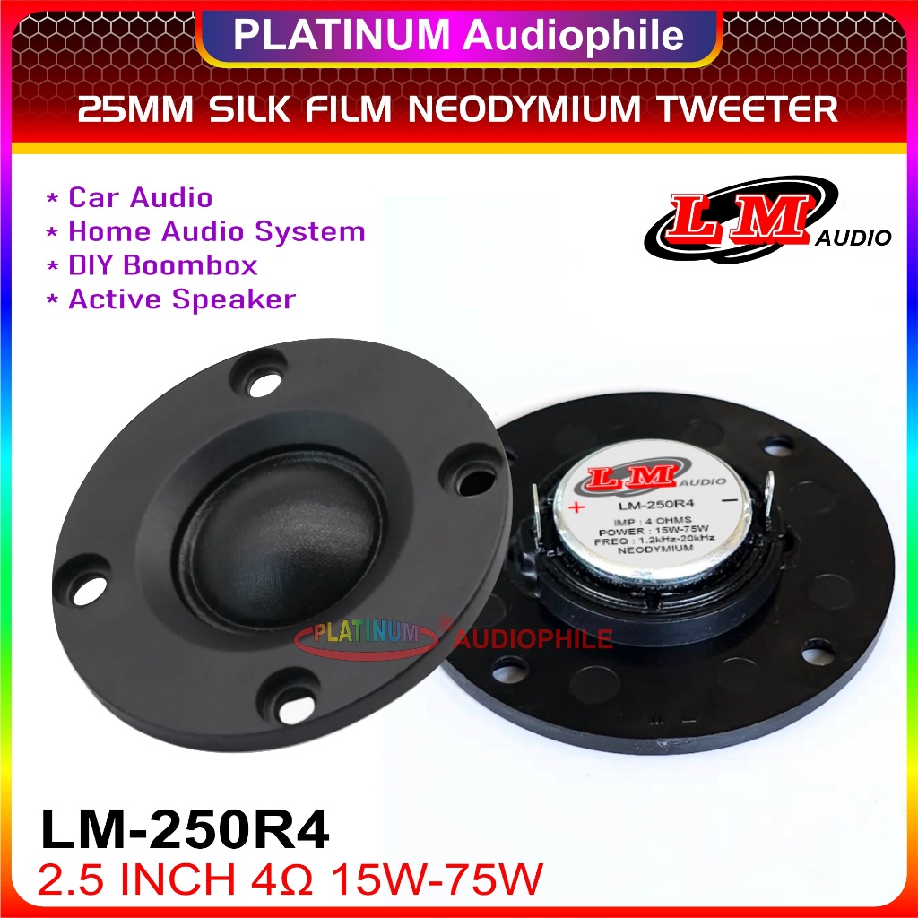 Jual Tweeter 2.5 Inch 4 ohm 25mm Silk Dome Diaphragm Neodymium Magnet ...