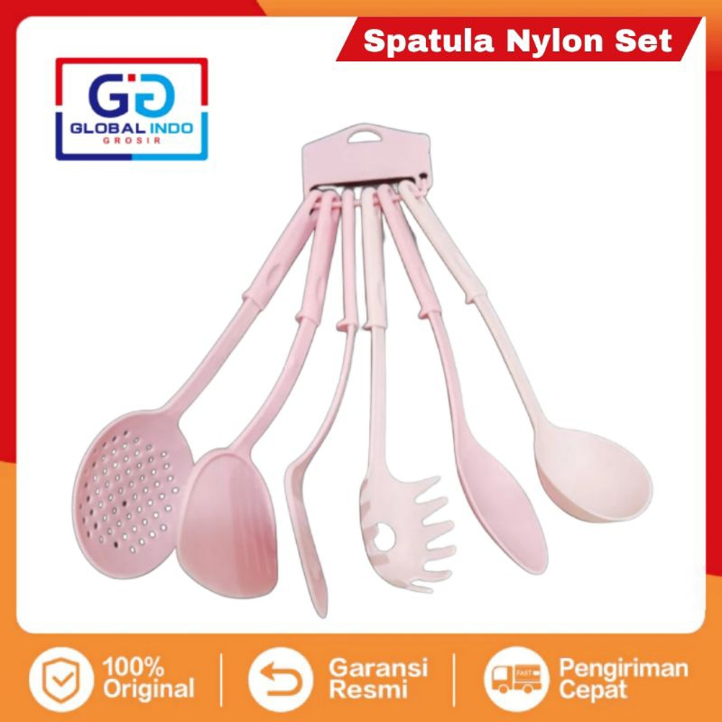 Jual Spatula Teflon Nilon Set 6 Pcs Kitchen Tools Set Irus Sotil Black ...