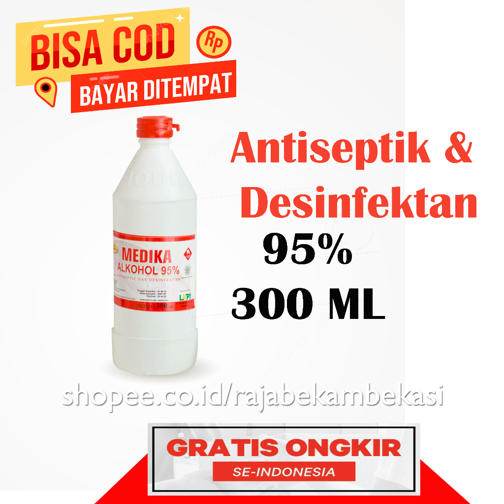 Jual Alkohol 95% 300 ml Antiseptik dan Desinfektan / Alkohol 95 Persen ...