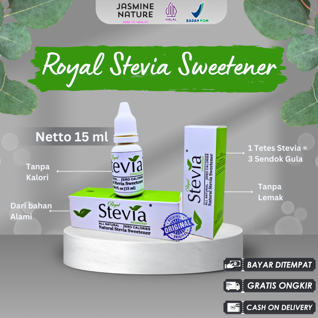 Jual ROYAL STEVIA Tetes Pemanis Alami Nol Kalori 15 ML | Shopee Indonesia