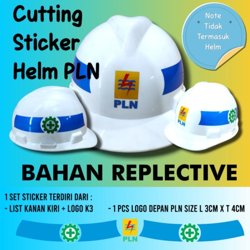 Jual Cutting Sticker Stiker List Helm PLN 1set | Shopee Indonesia