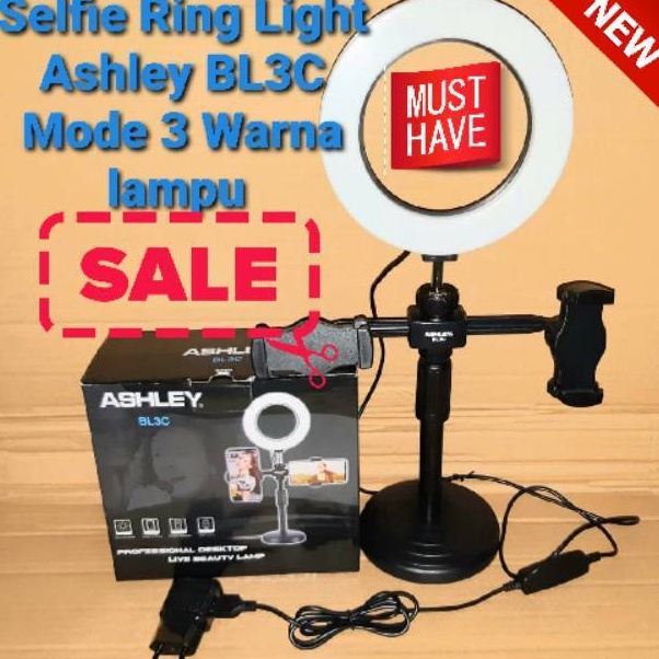 Jual Lampu Tik Tok Beauty Live Light Ashley BL3C Mode 3 Warna | Shopee ...