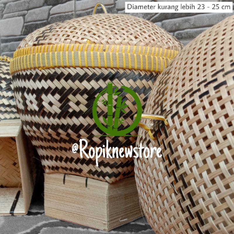 Jual Bakul tutup/Bakul nasi bambu/Boboko/Sasajen [ Size besar ...