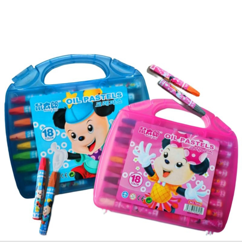 Jual Crayon 18 Warna Model Tas/Crayon Oil Pastel 18 Color/Krayon/Krayon ...