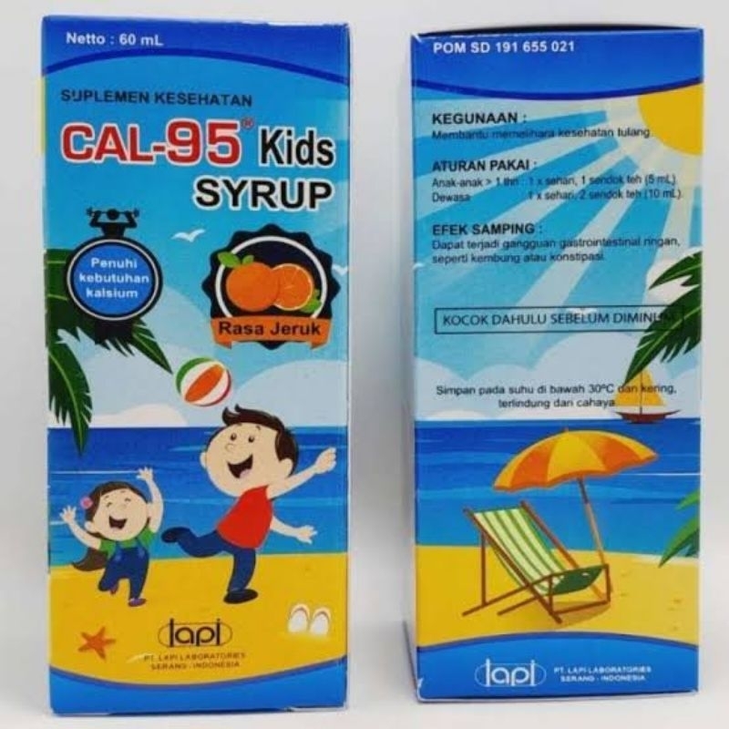 Jual *BONUS SENDOK TAKAR* Lapi L-Cal Cal-95 Kids Syrup Grow Suplement ...