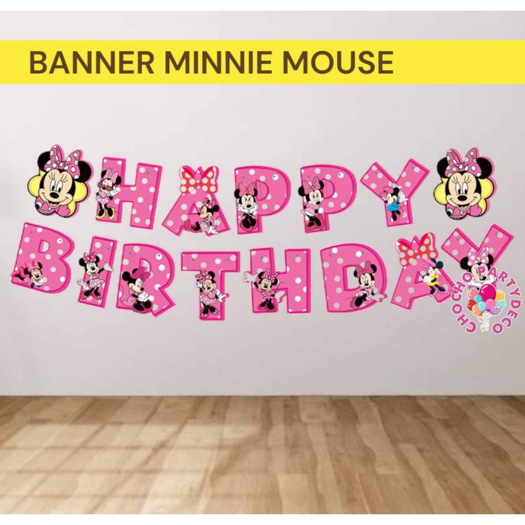 Jual Bunting Flag MINNIE MOUSE / Banner Ulang Tahun Minnie Mouse ...