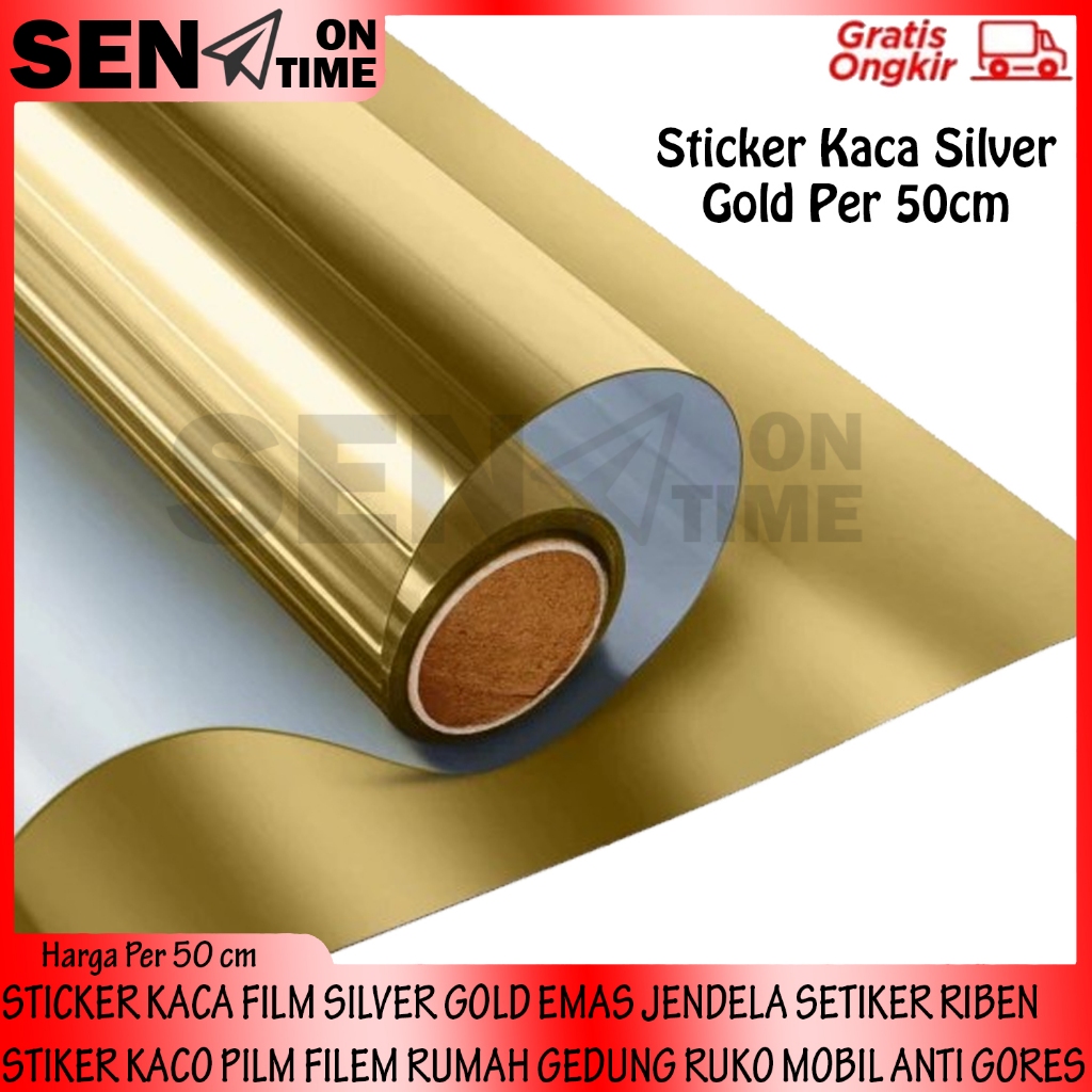 Jual Sticker Silver Gold Emas Per 50 Cm Stiker Kaca Film Setiker Riben ...