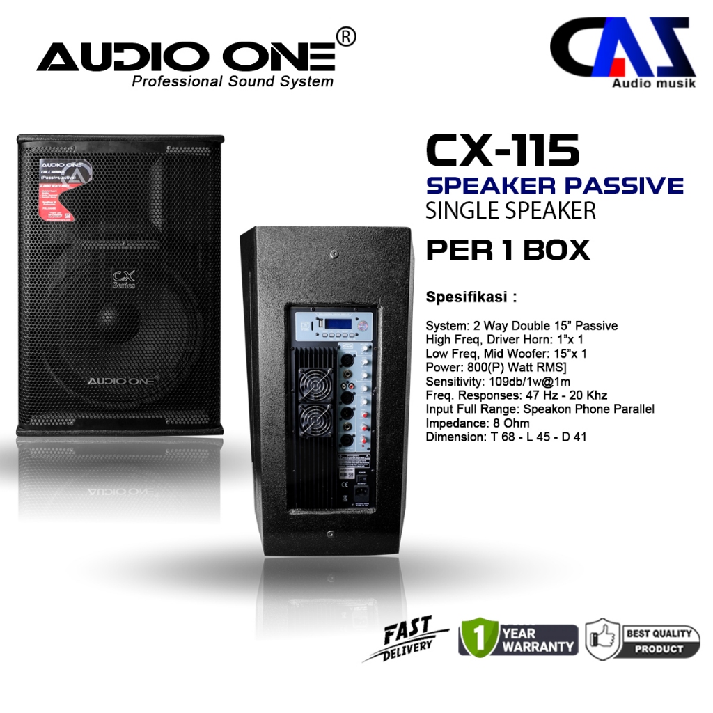 Jual (1BOX) Speaker Aktif Pasif AUDIO ONE model CX-115 15inch Garansinya 1 Tahun | DIGITAL MUSIK ...