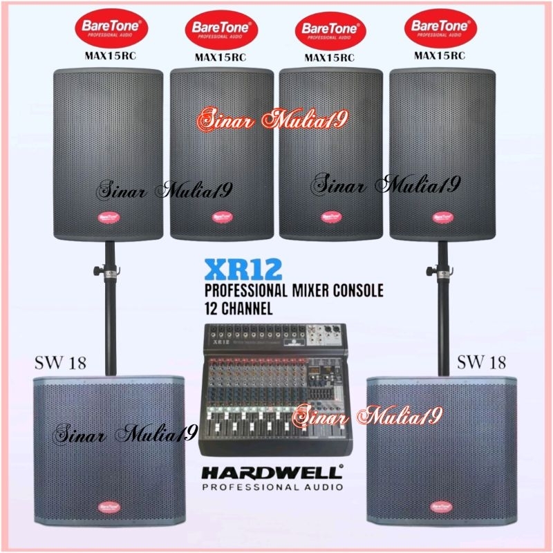 Jual Paket Sound System 4 Unit BareTone MAX15RC 2 Unit Subwoofer ...