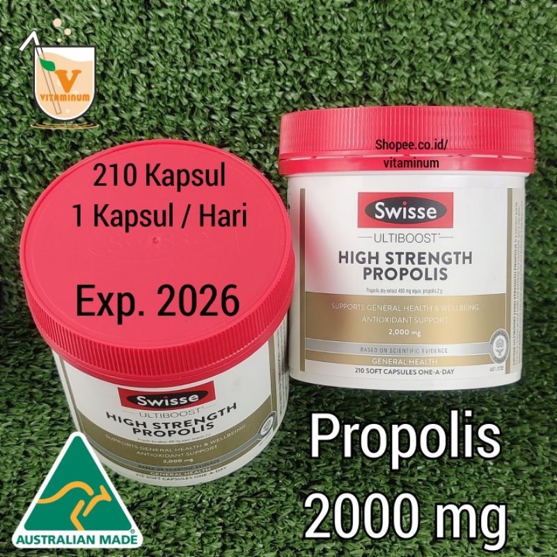 Jual Swisse High Strength Propolis 2000mg 210 Caps. Imun Tubuh, Antioksidan Tinggi | Shopee ...