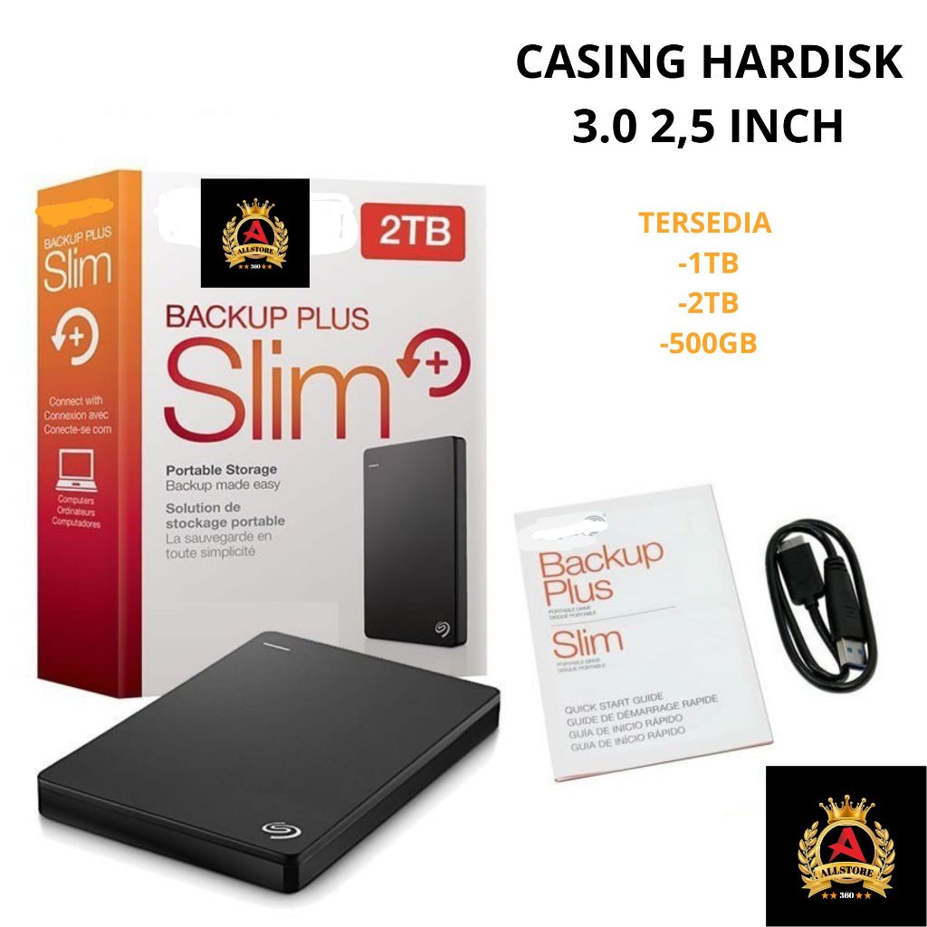 Jual CASING HARDISK EXTERNAL USB 3.0 HDD 2,5 INCH BACKUP PLUS SLIM ...