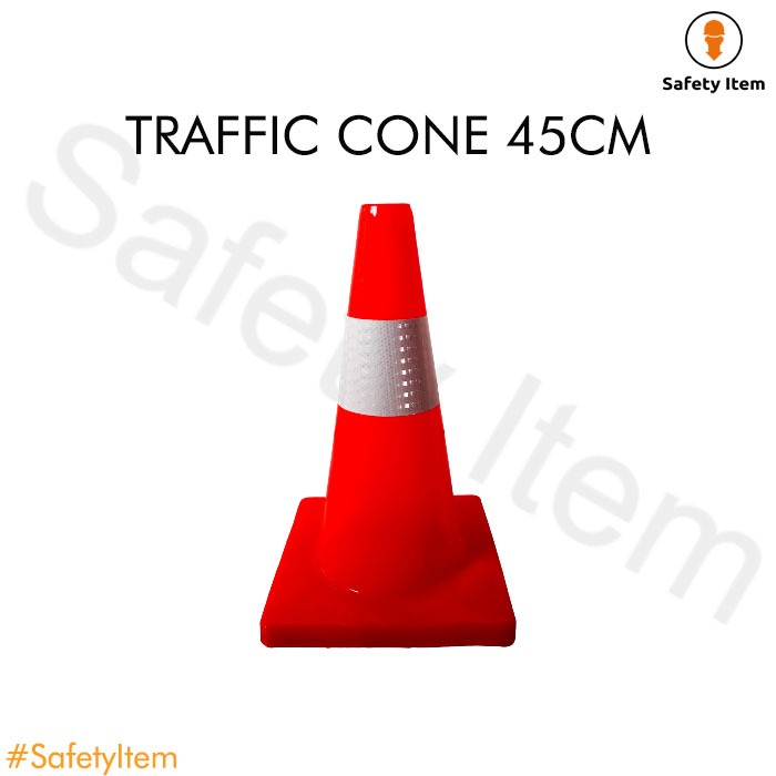 Jual Traffic Cone 45cm / Safety Traffic Cone Rubber 45 cm / Kerucut Lalu Lintas | Shopee Indonesia