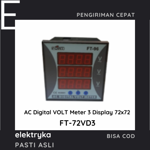 Jual FORT Digital Volt Meter AC 3 display 72x72 FT-72VD3 | Shopee Indonesia