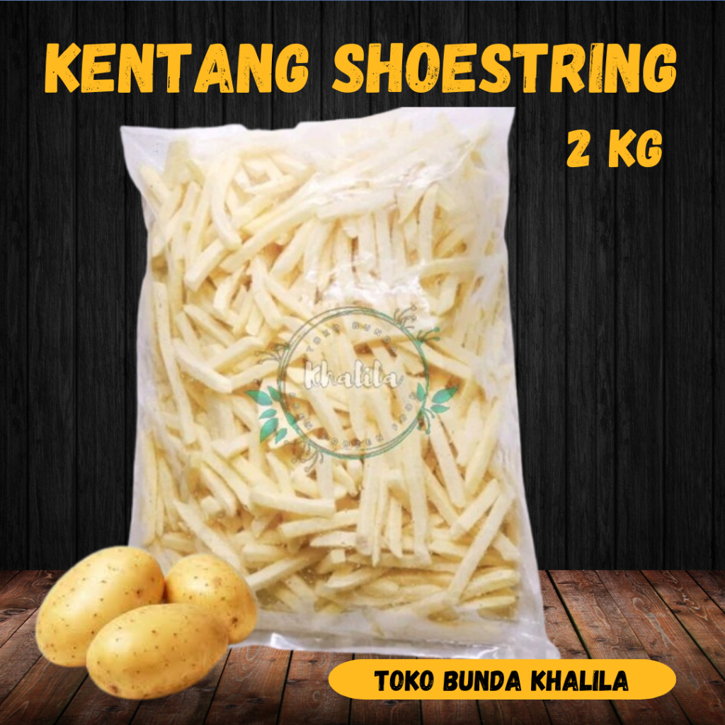 Jual KENTANG SHOESTRING KENTANG GORENG FROZEN FRENCH FRIES KEMASAN 2 KG 2KG | Shopee Indonesia