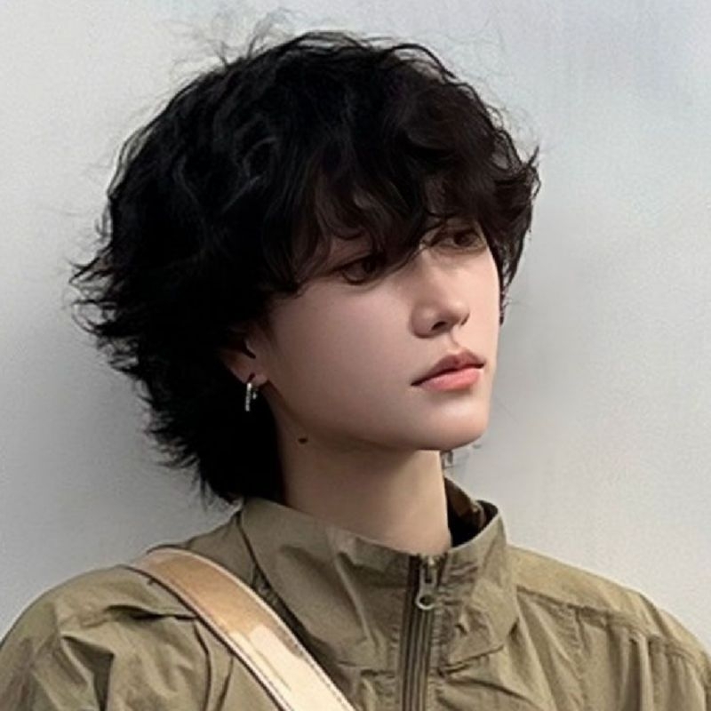 Jual Wig Pria Rambut Ikal Pendek Dengan Poni Warna Hitam Alami Gaya ...