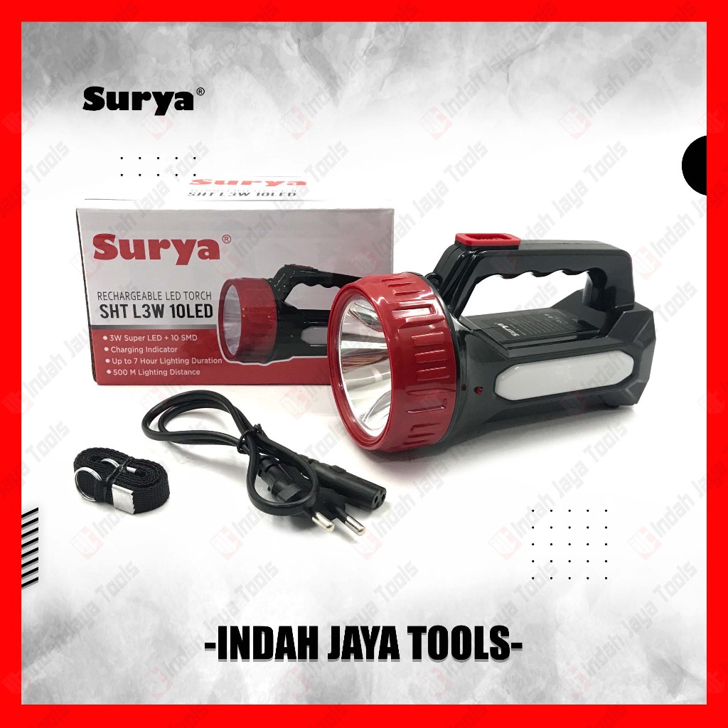 Jual SURYA SHT L3W 10 LED Senter Lampu Emergency 2 in 1 3 Watt Super ...