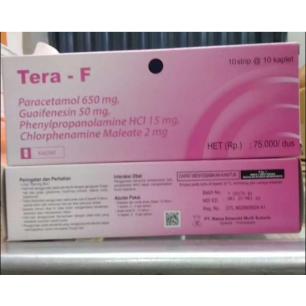 Jual Tera-F 1 KOTAK ISI 100 KAPLET - Meredakan Demam, Sakit Kepala ...