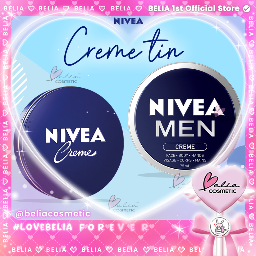 Jual BELIA NIVEA Nivea Creme Tin (Biru Tua) 30 | 60 ml & Creme Men 30ml ...