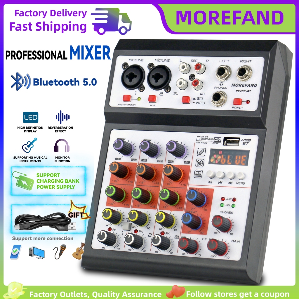 Jual Mixer Audio Profesional RE403-BT mixer kecil 7 saluran Mendukung ...