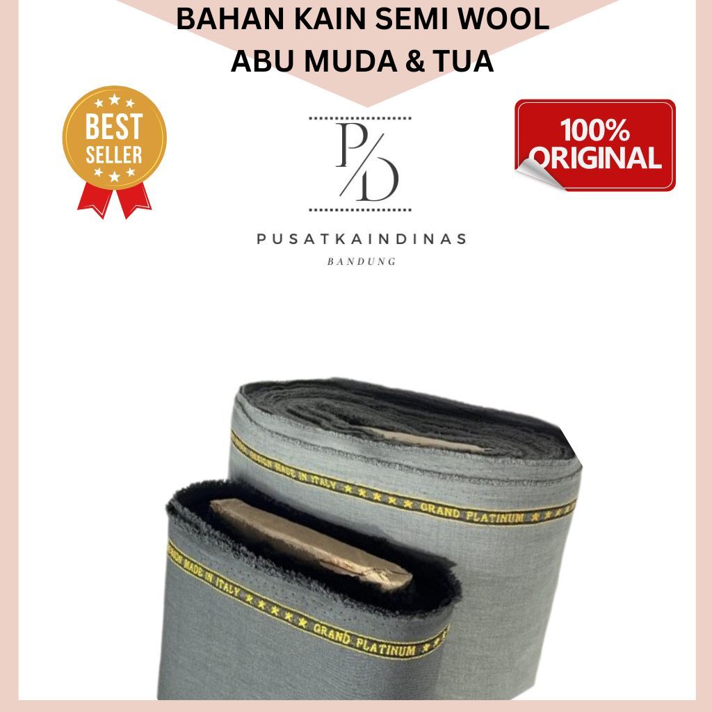 Jual BAHAN KAIN ABU MUDA TUA SEMI WOOL 100% ORIGINAL | Shopee Indonesia