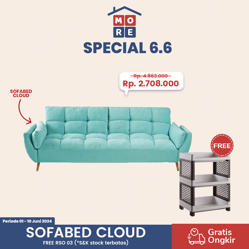 Jual MORE Procella Sofa Bed Cloud / Sofa Tamu / Sofa Bed Minimalis ...