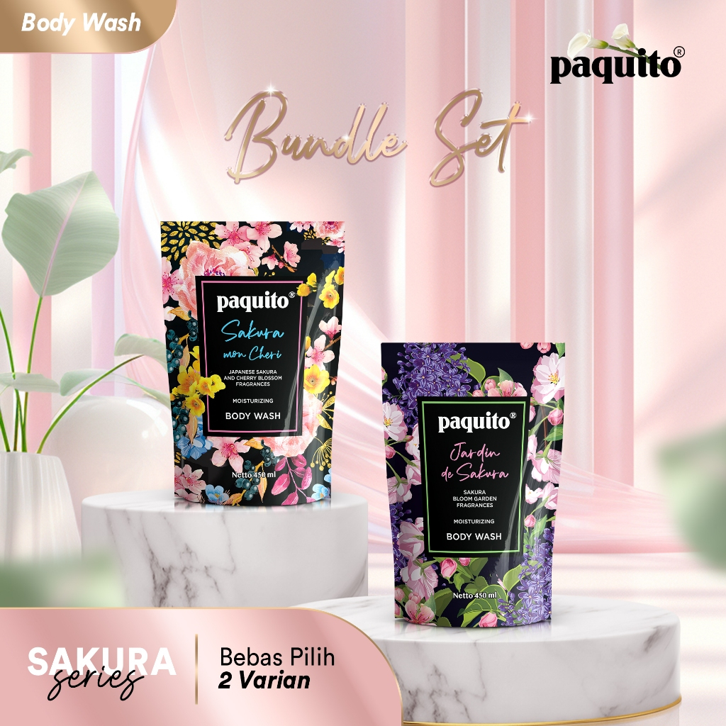 Jual Paquito Body Wash Sakura BUNDLE Refill 450 ml - Twin Pack Sabun ...
