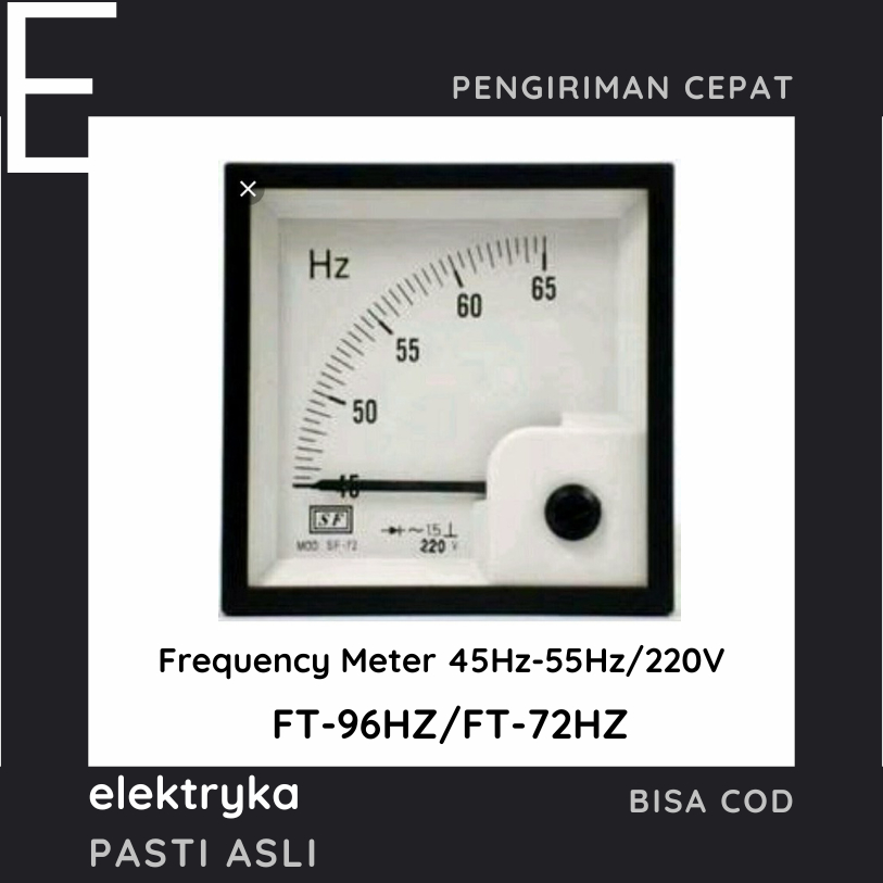 Jual FORT Frequency Meter 45-55Hz/220V model Jarum/pointer ukuran 96x96 ...