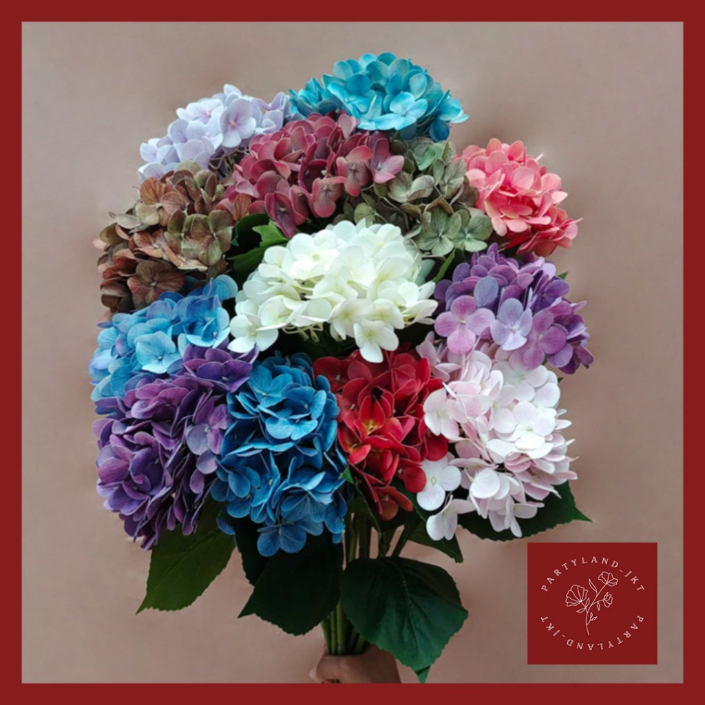 Jual Artificial Hortensia Latex Premium Bunga Hydrangea Real Touch ...