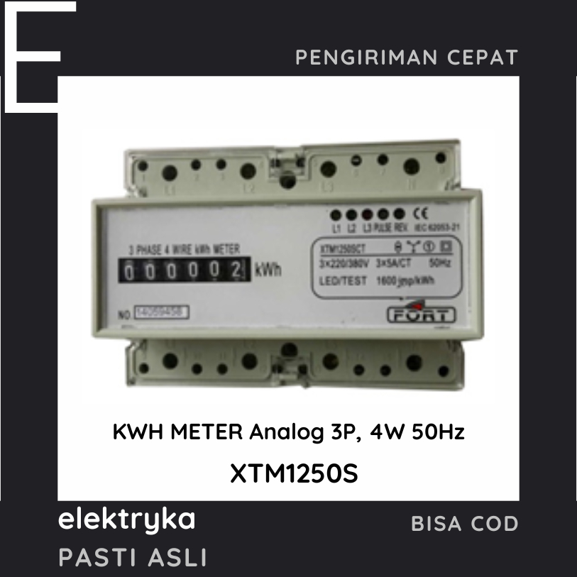 Jual FORT KWH Meter Analog 3 Phase, 4W/50 Hz XTM1250S | Shopee Indonesia