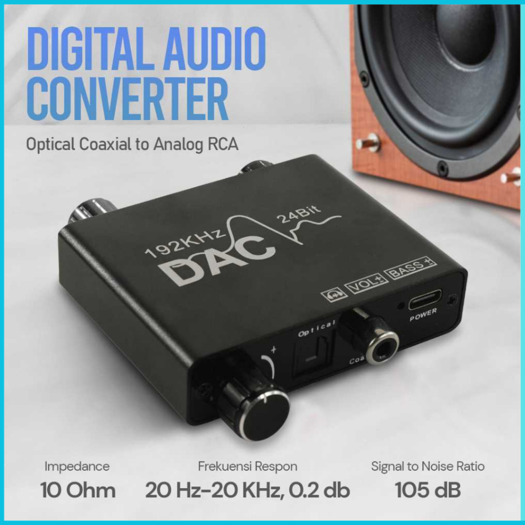 Jual COD AUKUK Digital Audio Converter DAC Optical Coaxial to Analog ...