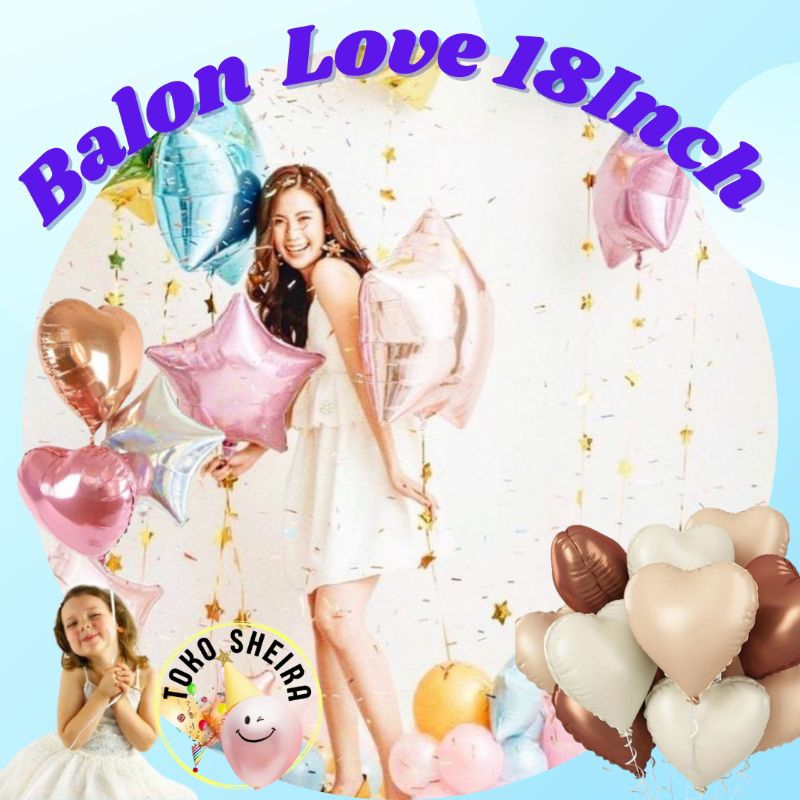 Jual Balon Foil Love Cinta Hati 18Inch 40cm Warna Retro Hazelnut ...