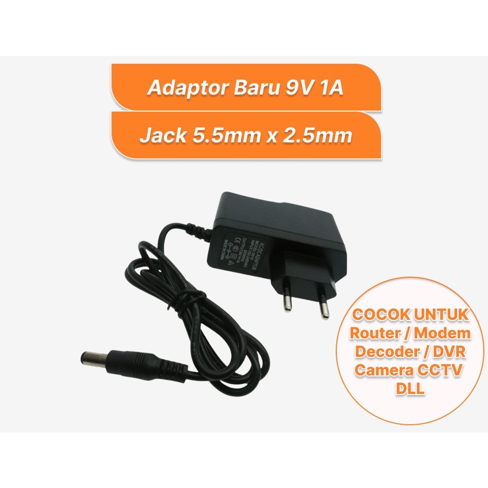 Jual Adaptor 9V 1A / Adaptor Power Supply 9V 1Ampere Charger Adaptor ...