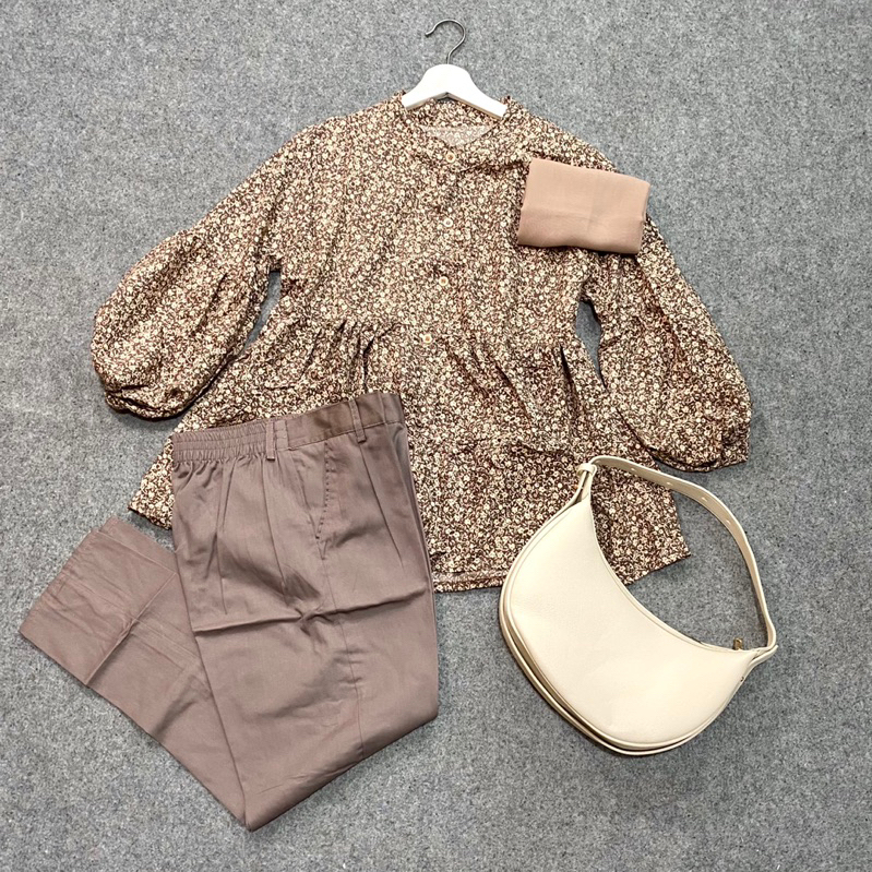 Jual MARSHA SET (blouse+hijab+basic pants) paket ootd | Shopee Indonesia